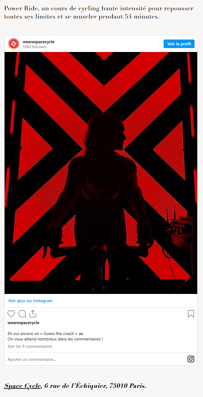 Indoor cycling Paris 10 : décollez vers Mars avec Space Cycle